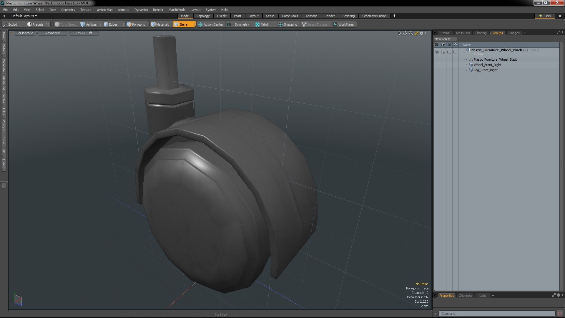 Plastic Furniture Wheel Black 3D model - TurboSquid 2158751