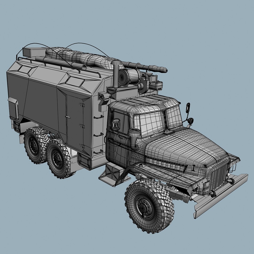 3d Ural-375a Command Vehicle Model