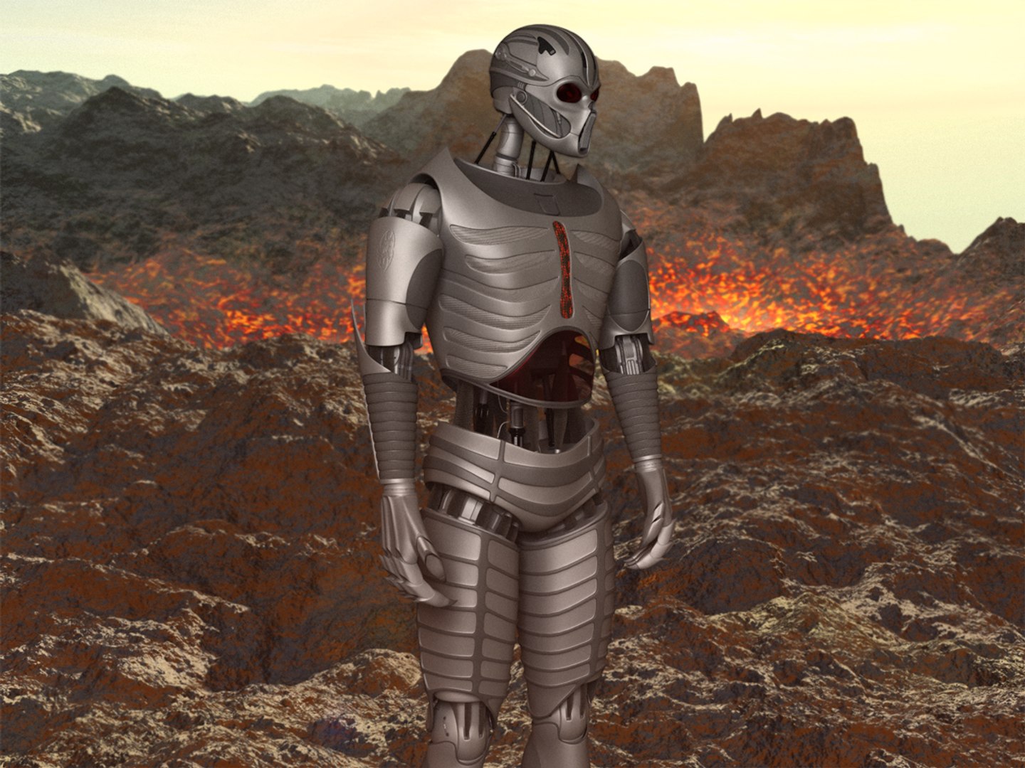 3d model android rigged