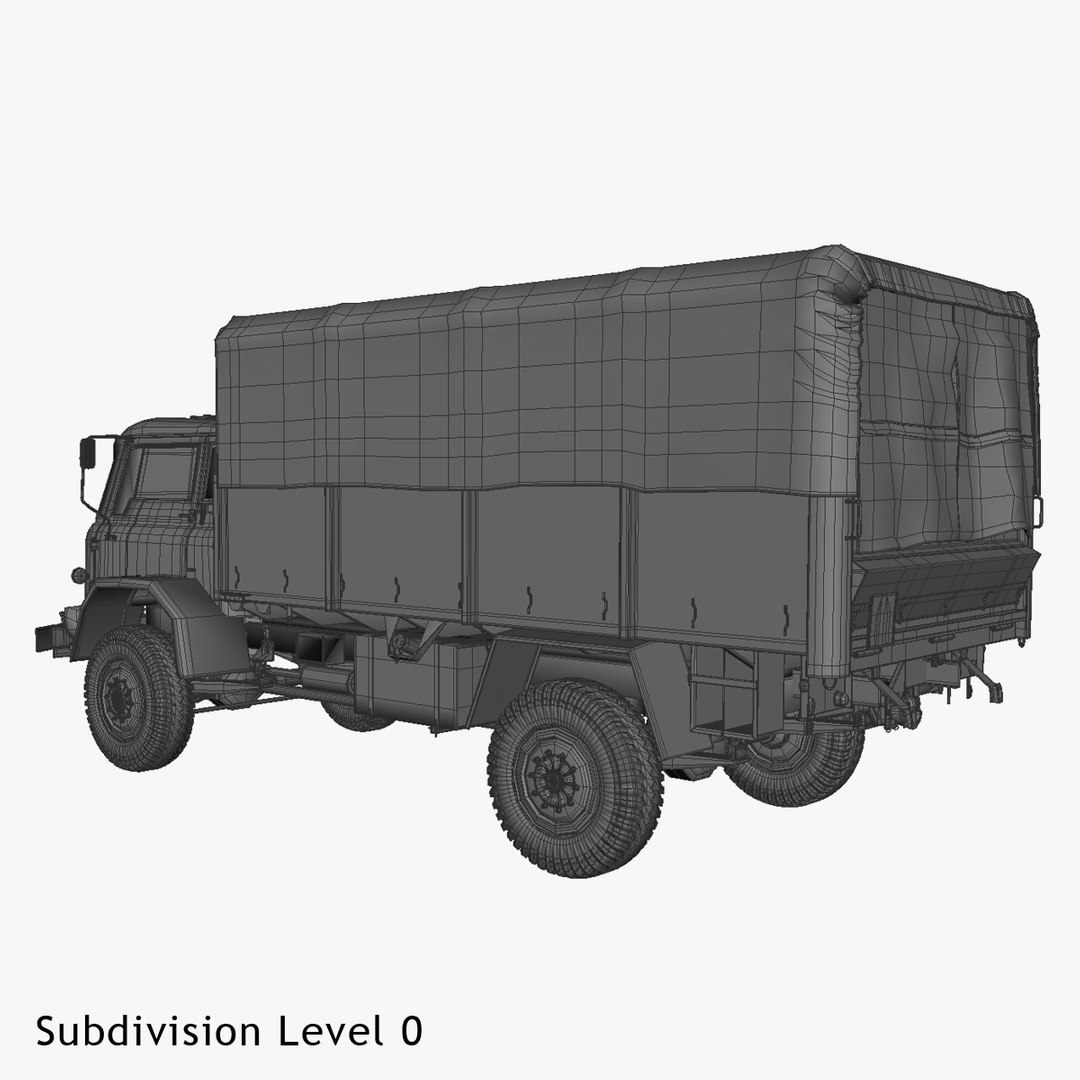 3d model army truck