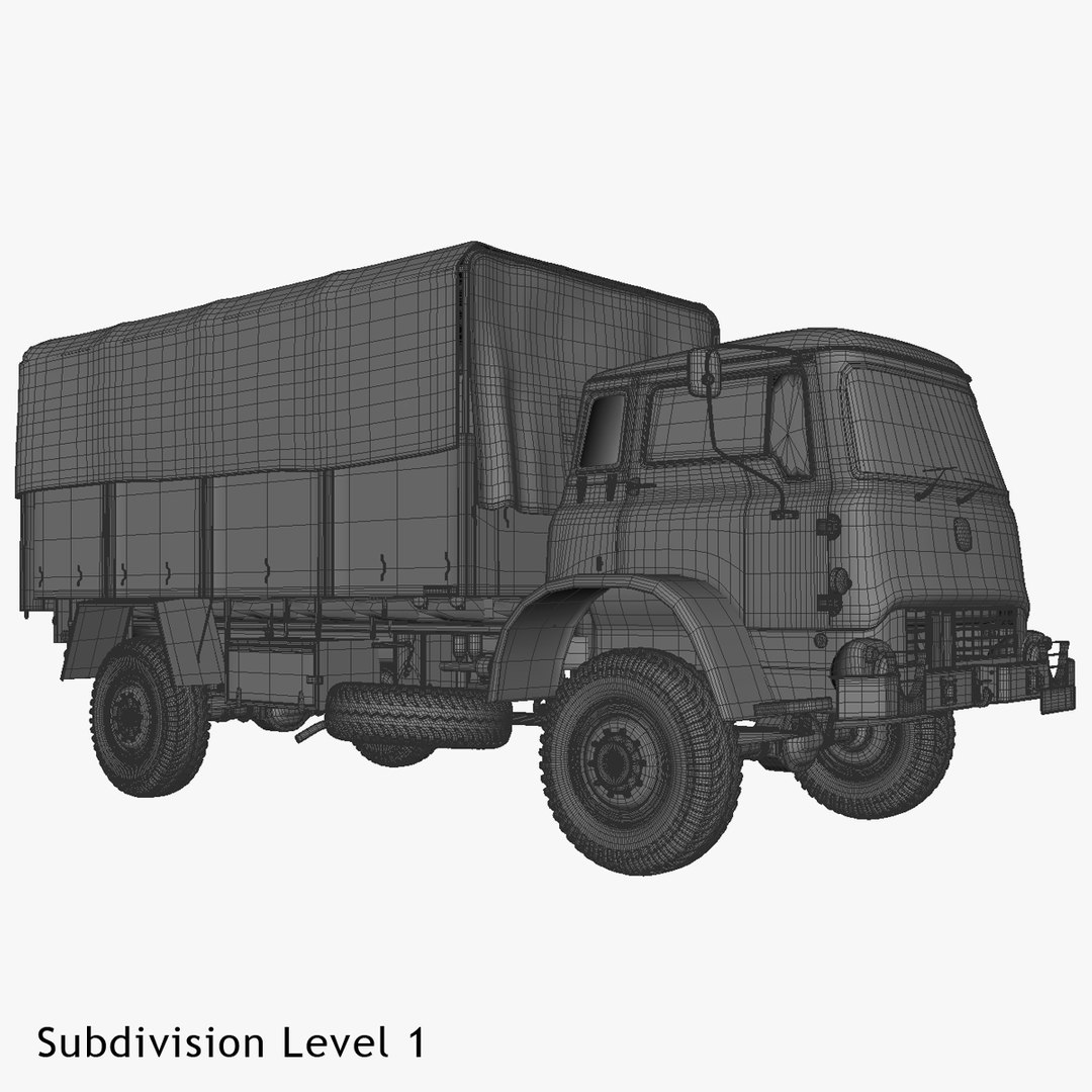 3d model army truck