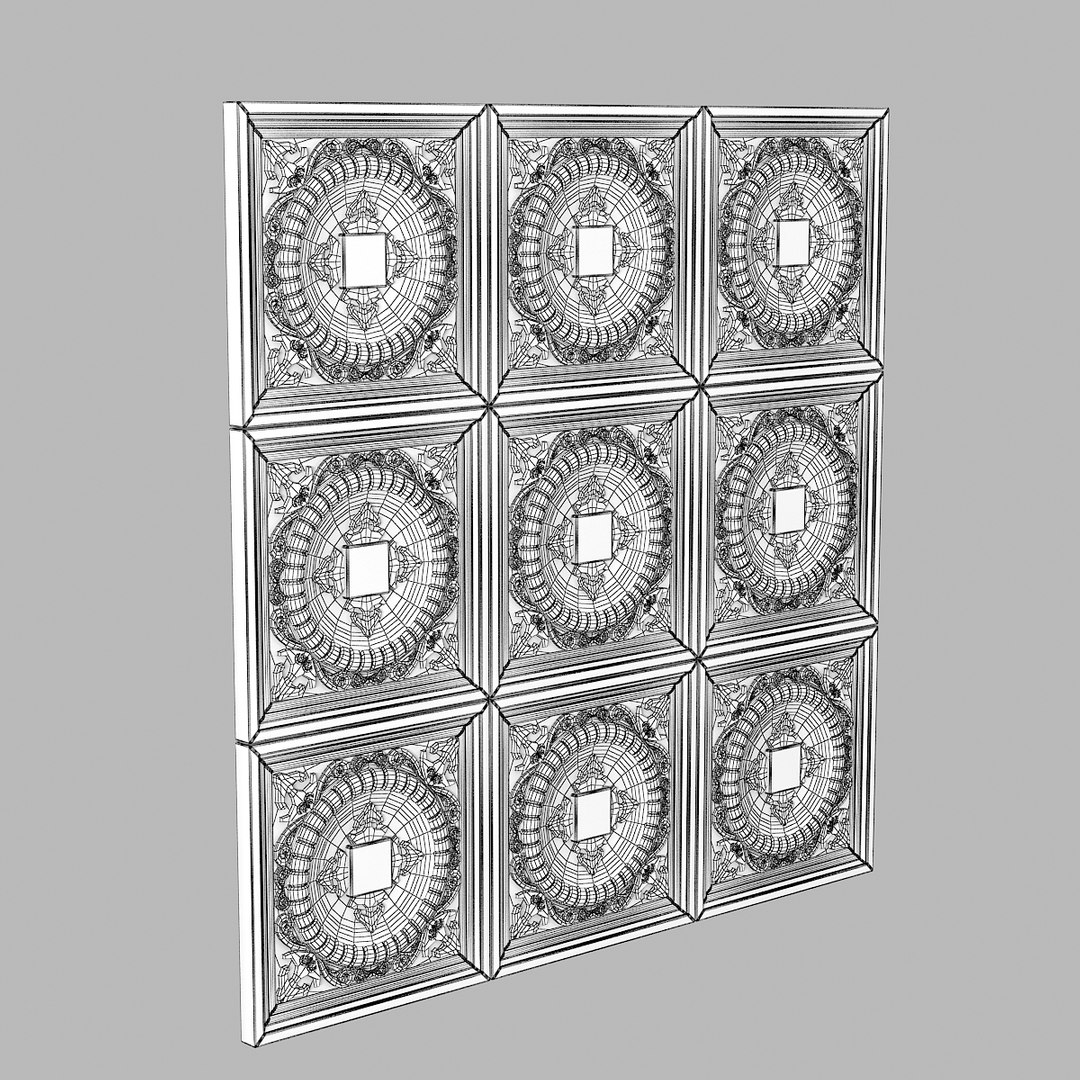 3d Model Of Plaster Decorative Pattern