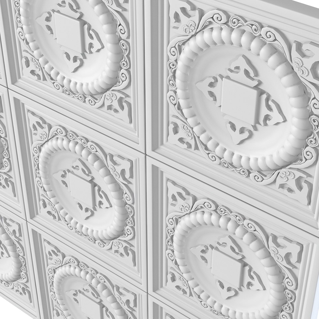 3d Model Of Plaster Decorative Pattern