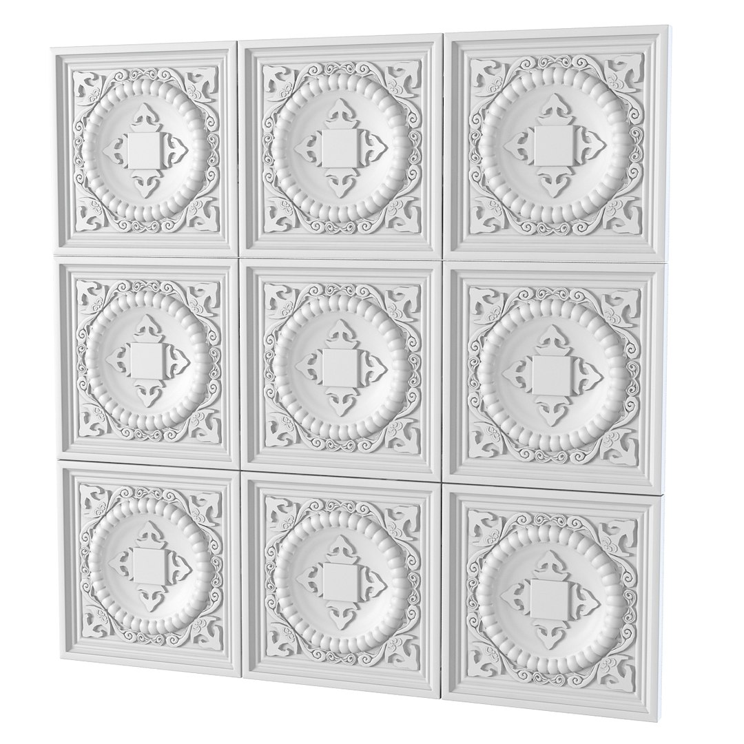 3d Model Of Plaster Decorative Pattern