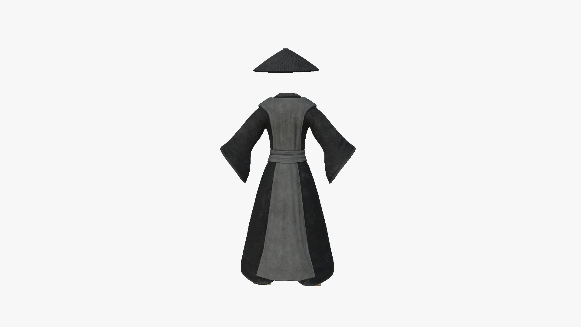 3D Samurai Old Outfit A10 Full Black - Character Clothing Design model ...