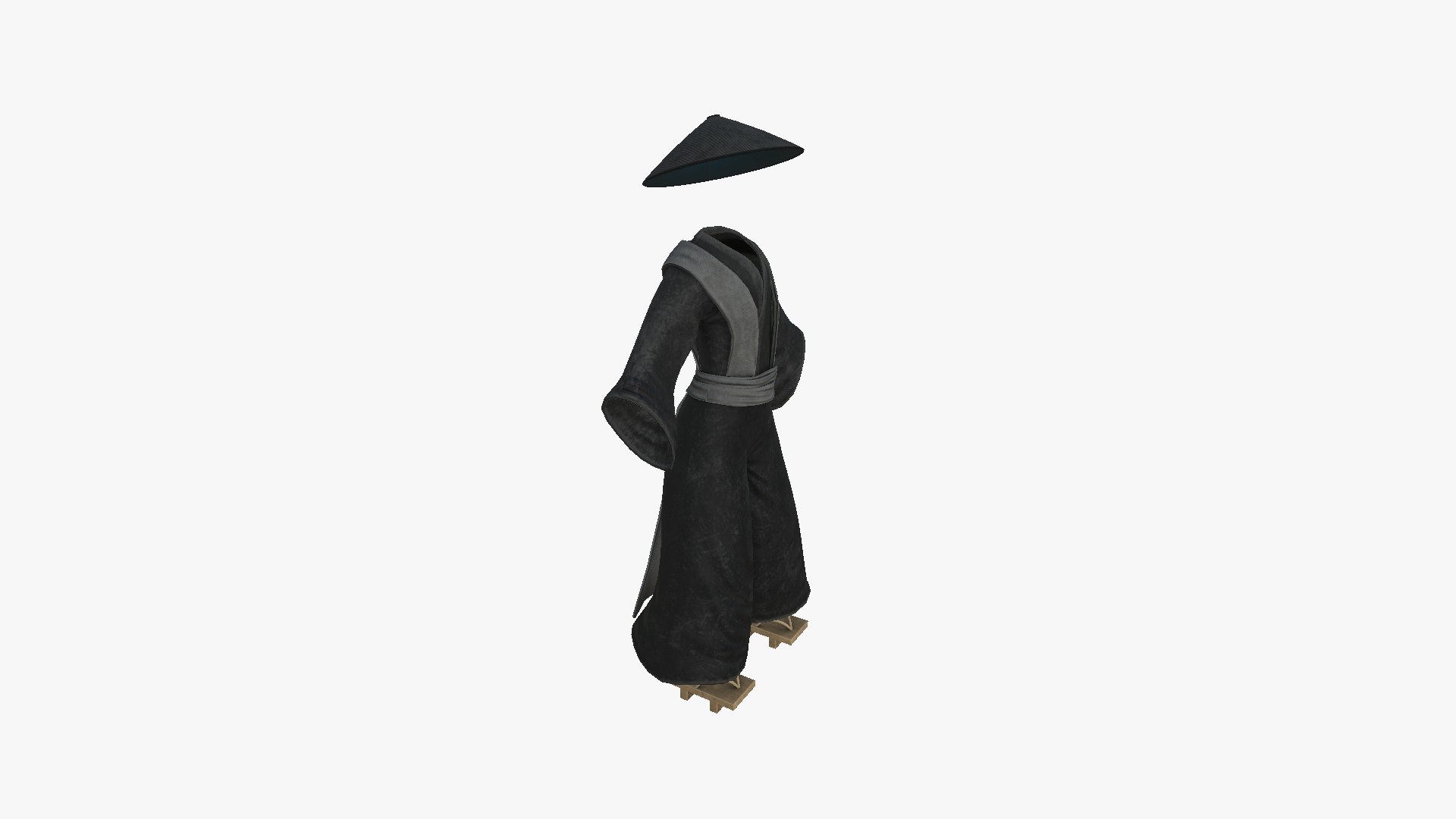3D Samurai Old Outfit A10 Full Black - Character Clothing Design model ...