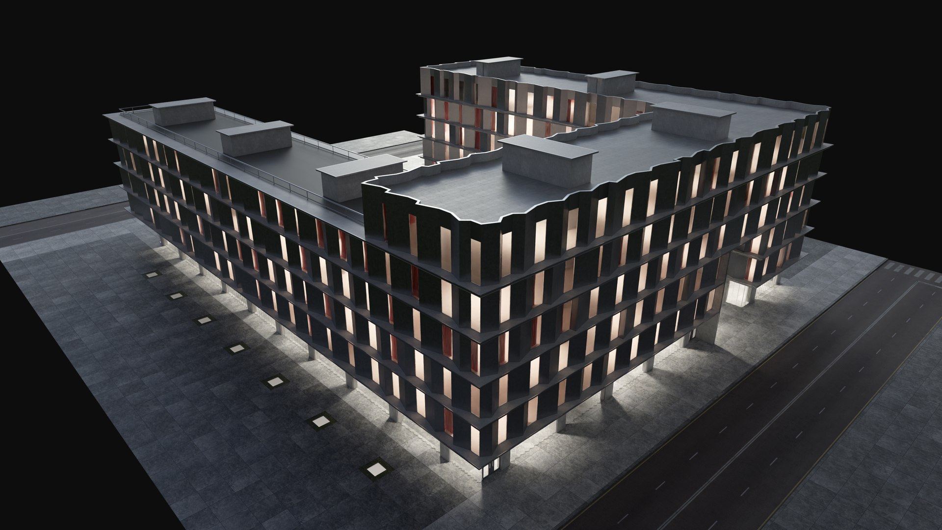 3D Residential Building - Office And Housing Block - TurboSquid 1744380