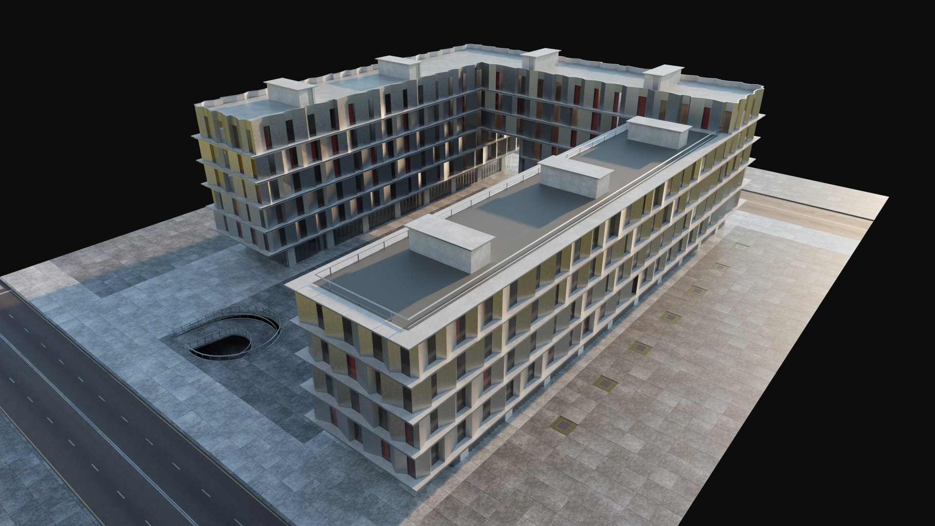 3D Residential Building - Office And Housing Block - TurboSquid 1744380