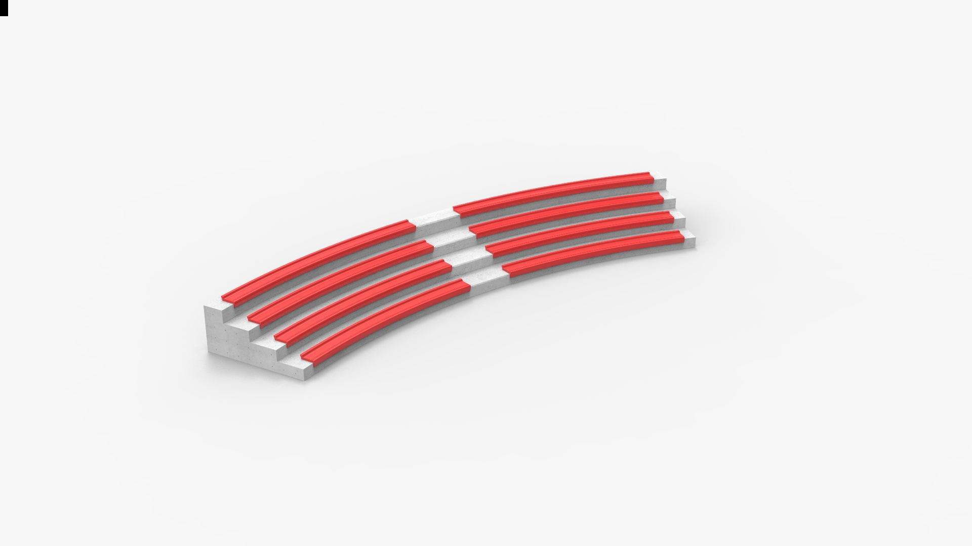 3D Concrete Grandstand Curved Model - TurboSquid 2000085