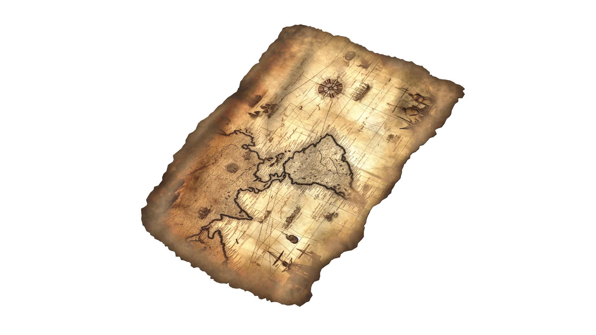 3D Model Old Fantasy Map - TurboSquid 2133029
