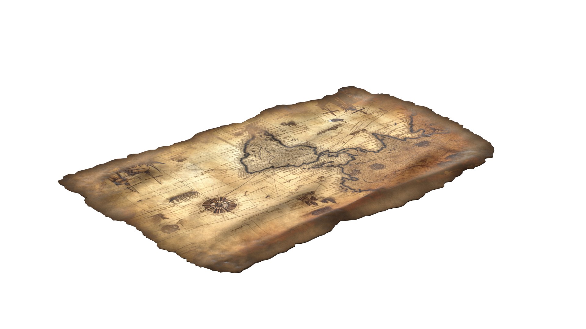 3D Model Old Fantasy Map - TurboSquid 2133029