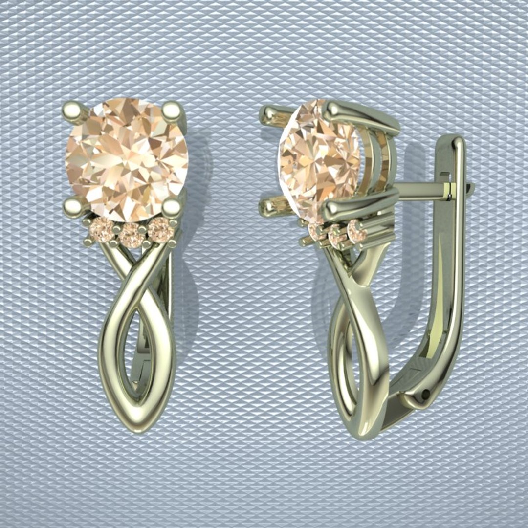 Earrings Print Gem 3dm