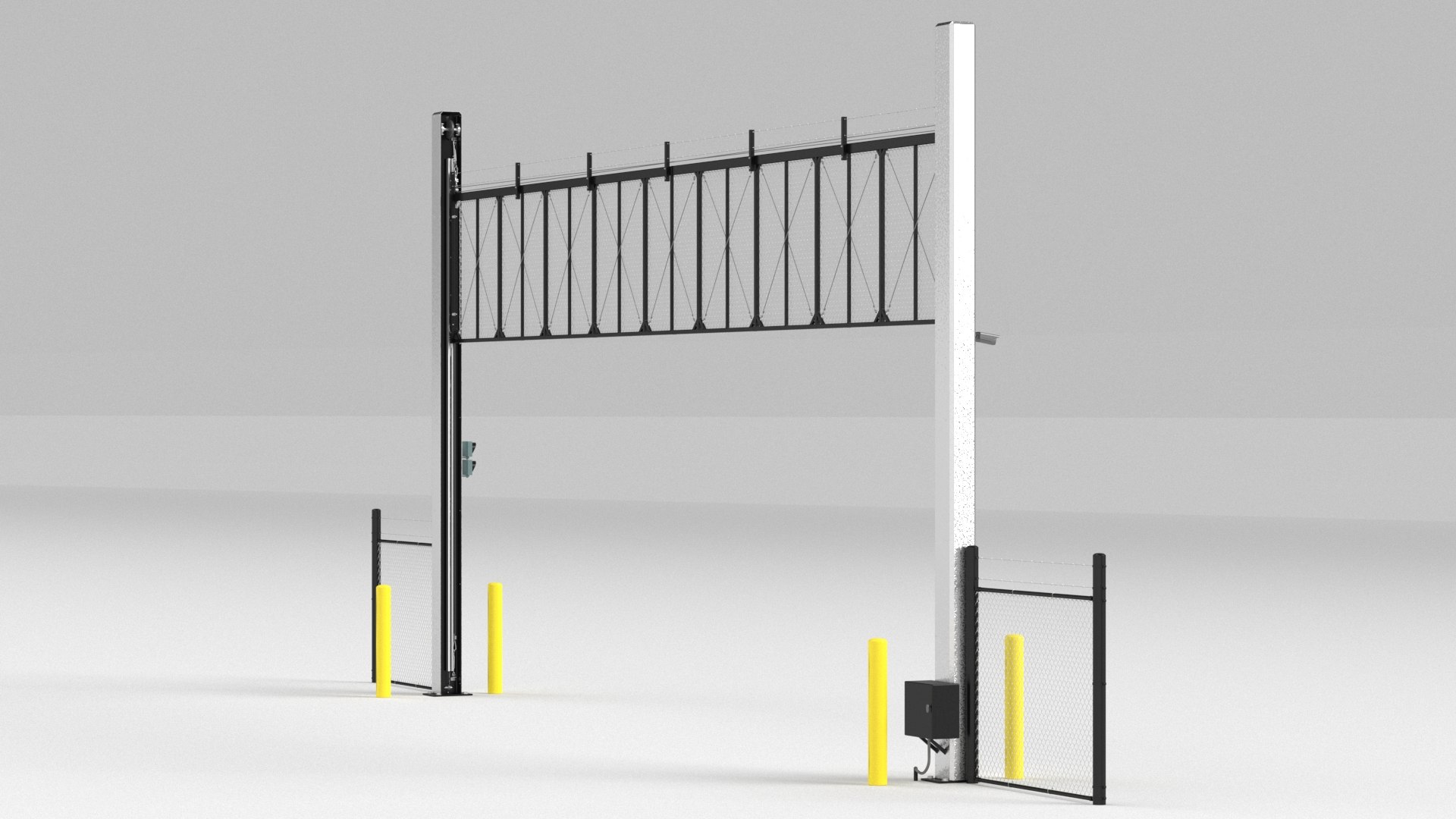 Industrial Vertical Gate Open model - TurboSquid 1760960