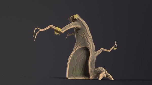 3D Stylized magic old hollow tree fantasy game ready asset Low-poly 3D ...