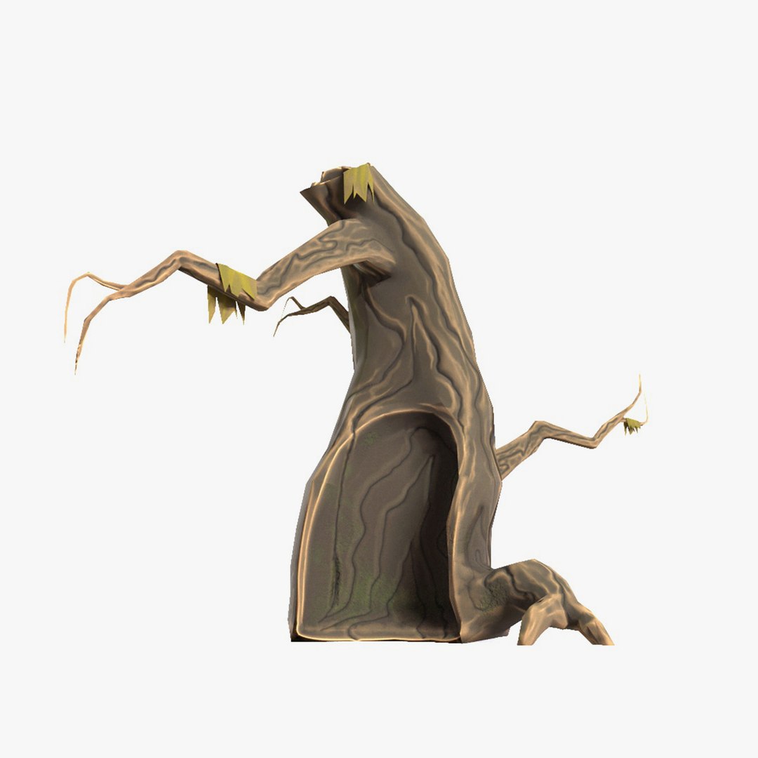 3D Stylized magic old hollow tree fantasy game ready asset Low-poly 3D ...