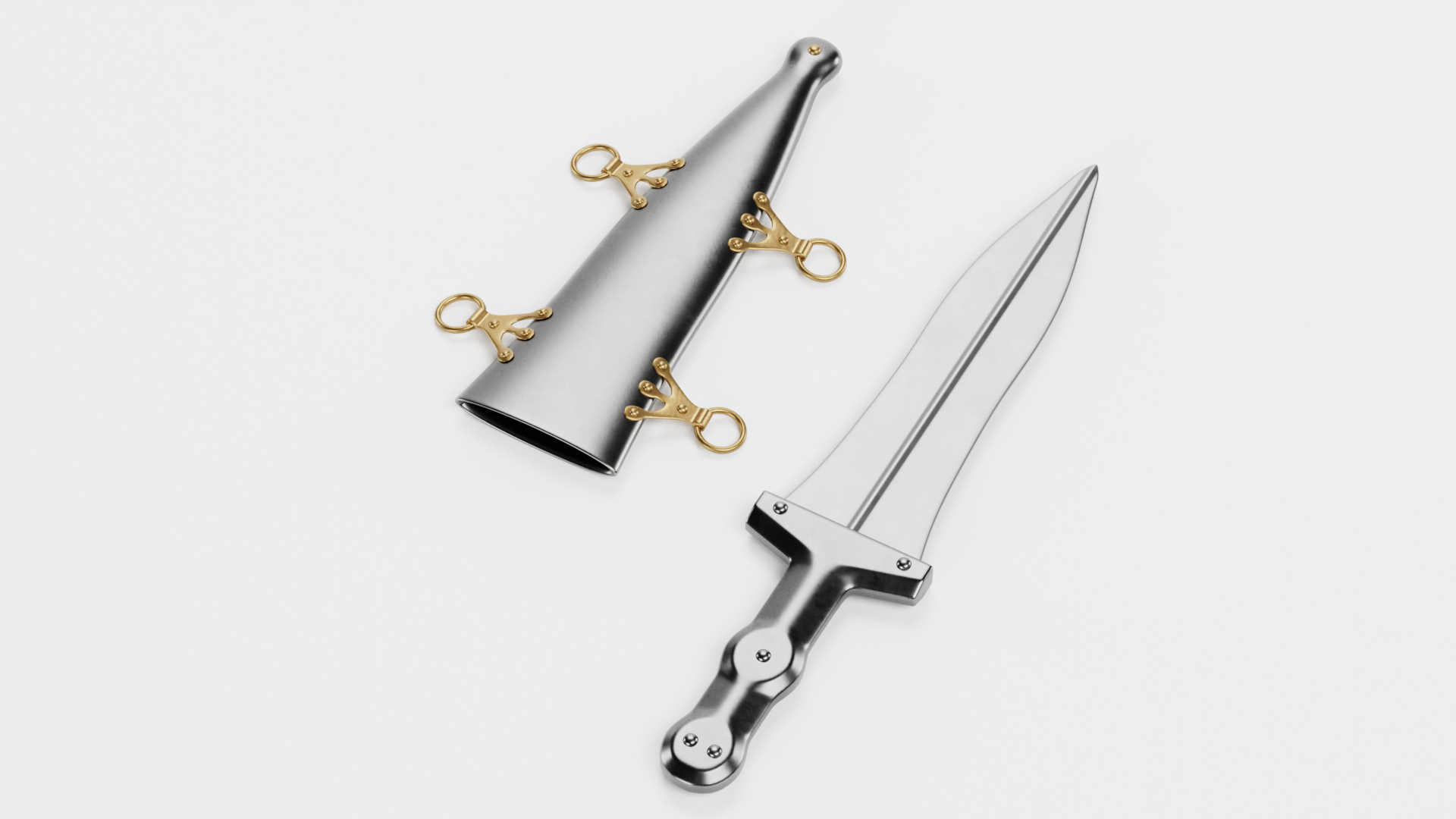 modelo 3d Roman Dagger with Sheath - TurboSquid 1883310