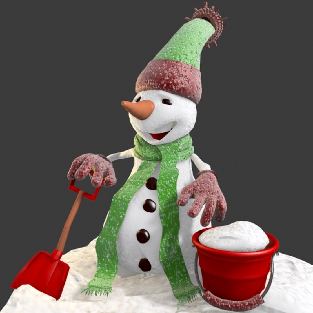 Cartoon Snowman 3d 3ds