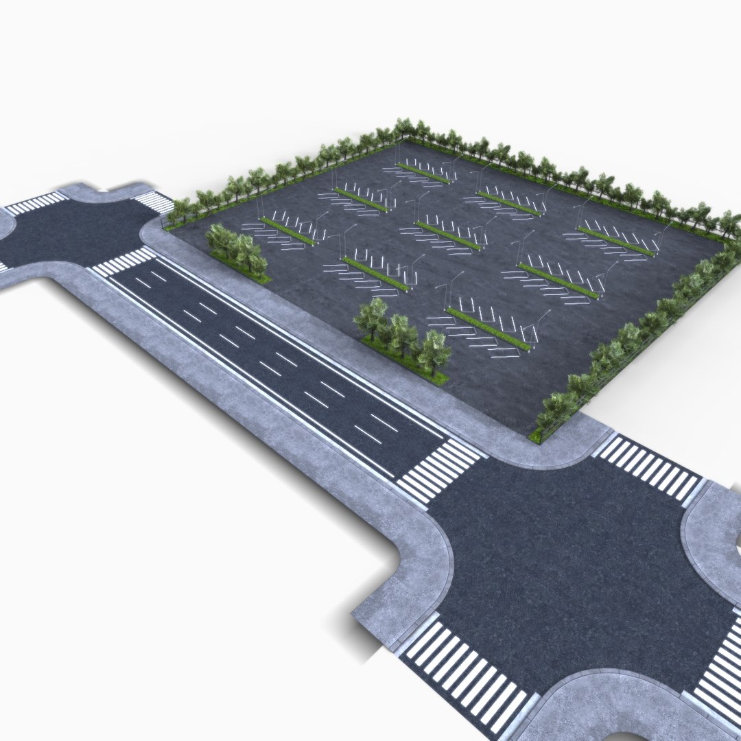 3d Parking Lot Area Model