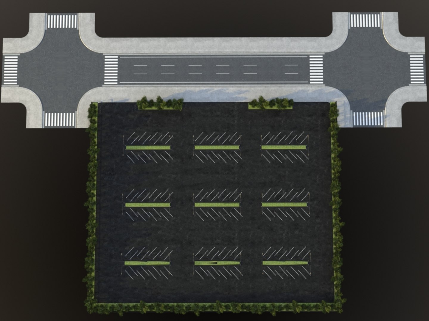 3d Parking Lot Area Model