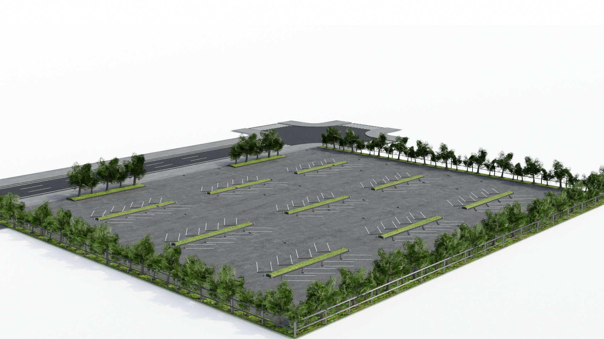 3d Parking Lot Area Model