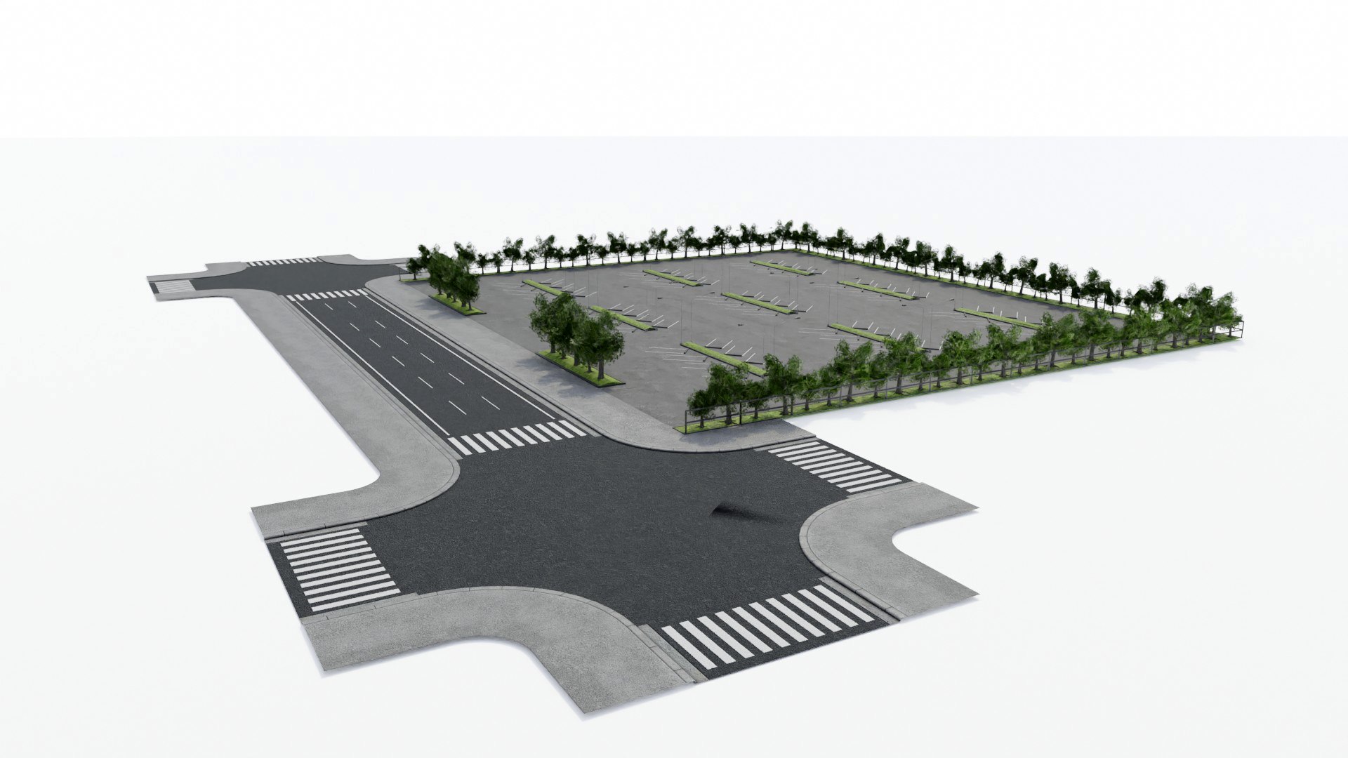 3d Parking Lot Area Model