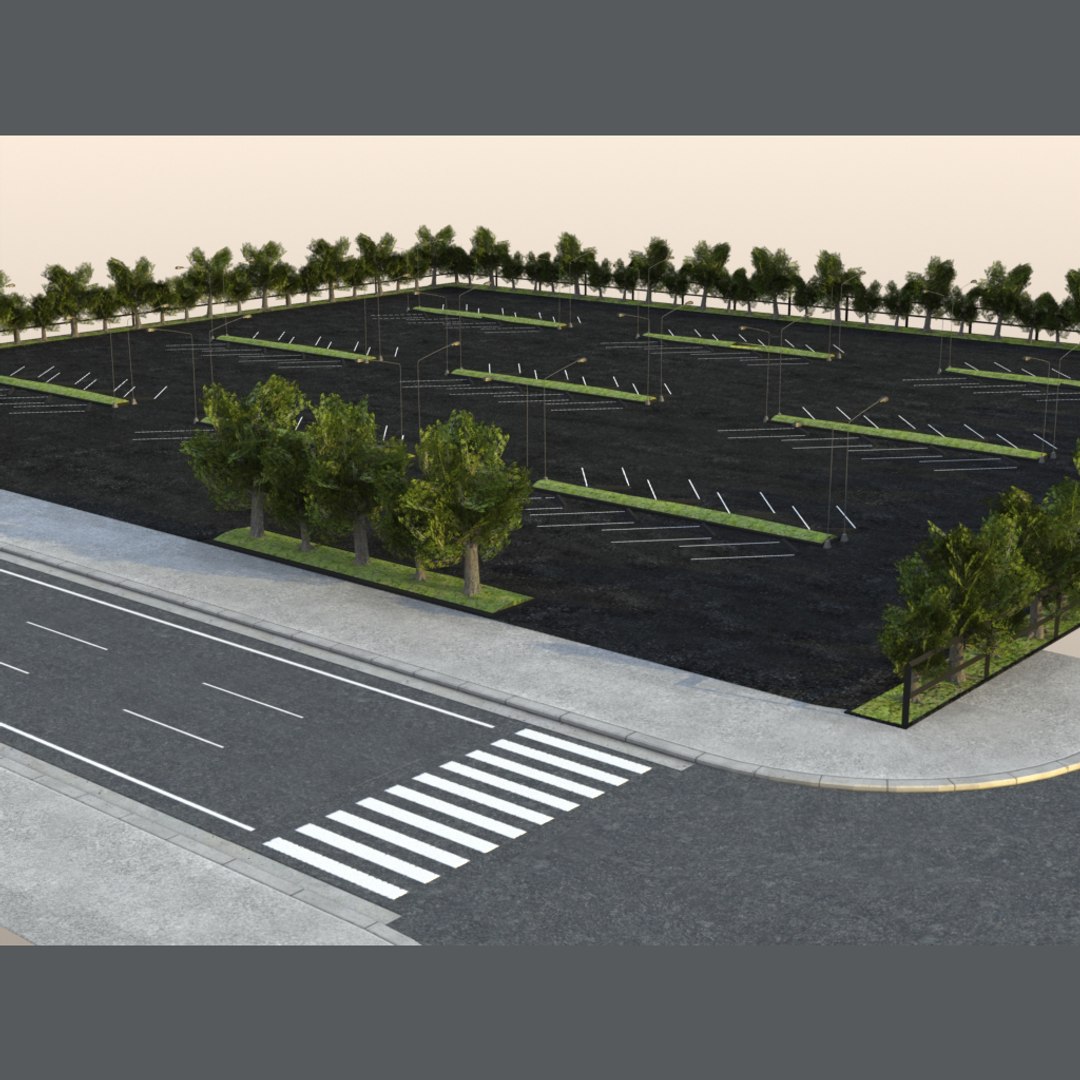 3d Parking Lot Area Model