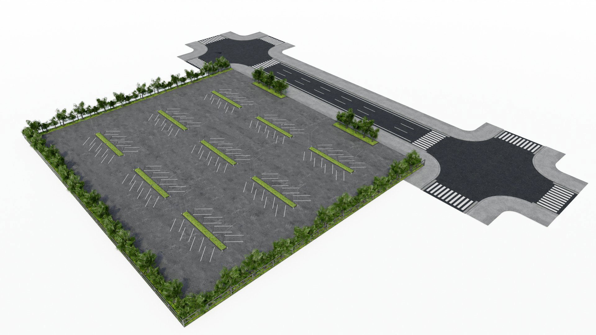 3d Parking Lot Area Model