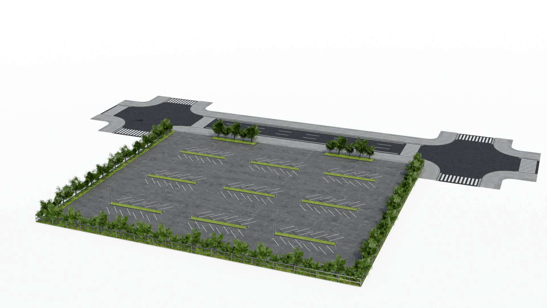 3d Parking Lot Area Model