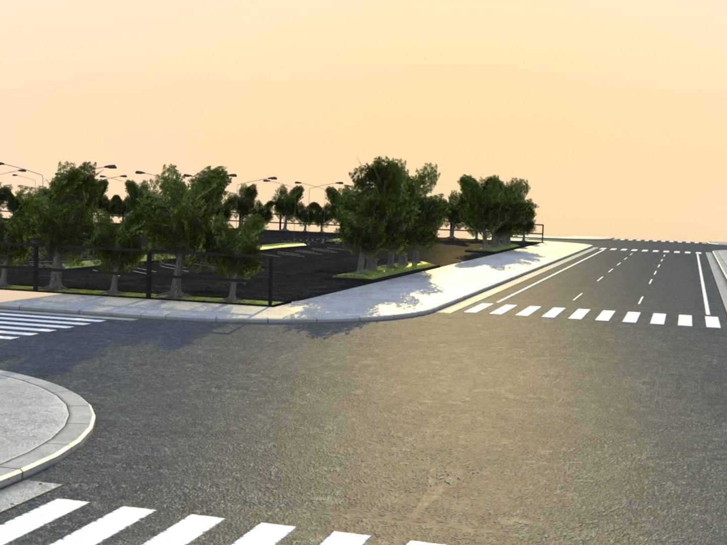 3d Parking Lot Area Model