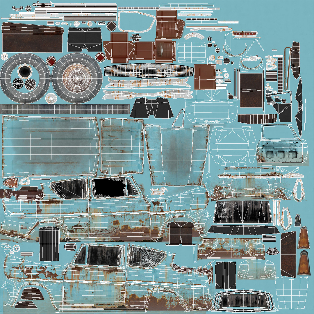 3D low-poly rusty anglia - TurboSquid 1291737