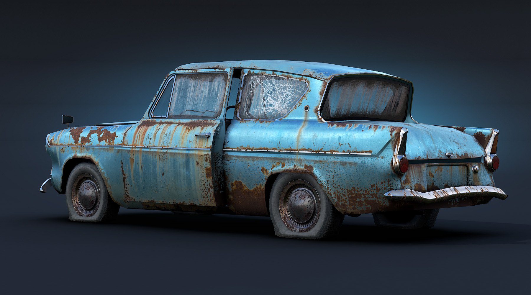 3D low-poly rusty anglia - TurboSquid 1291737