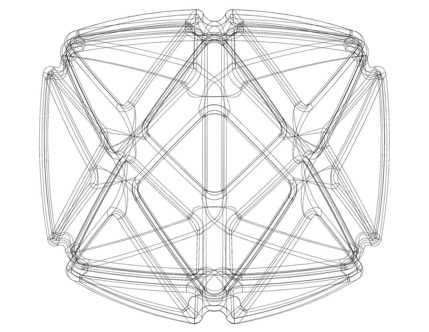 Wireframe Shape Geometric X Cube 3D model - TurboSquid 2172595