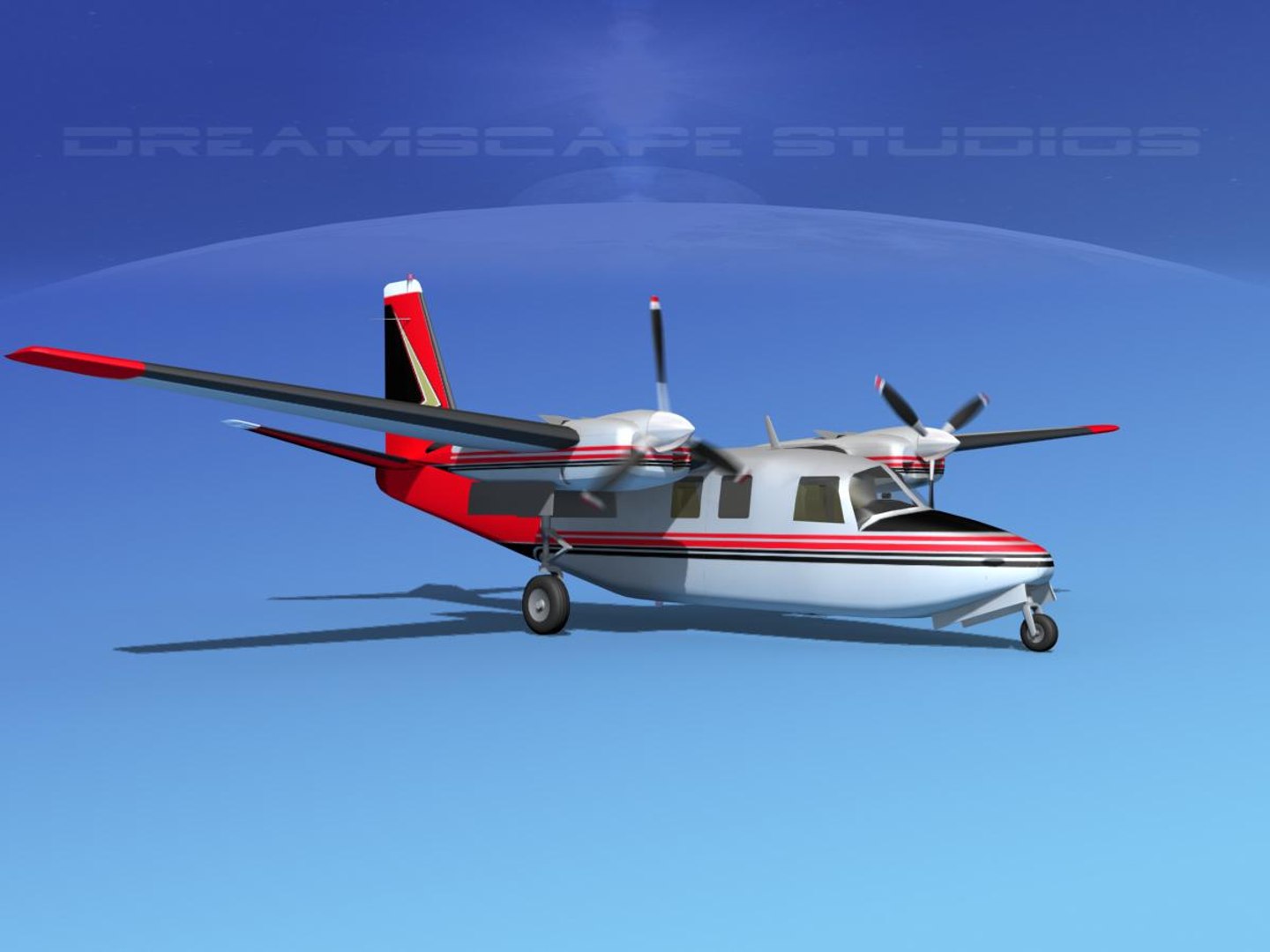 Cockpit Rockwell Aero Commander 3d Model