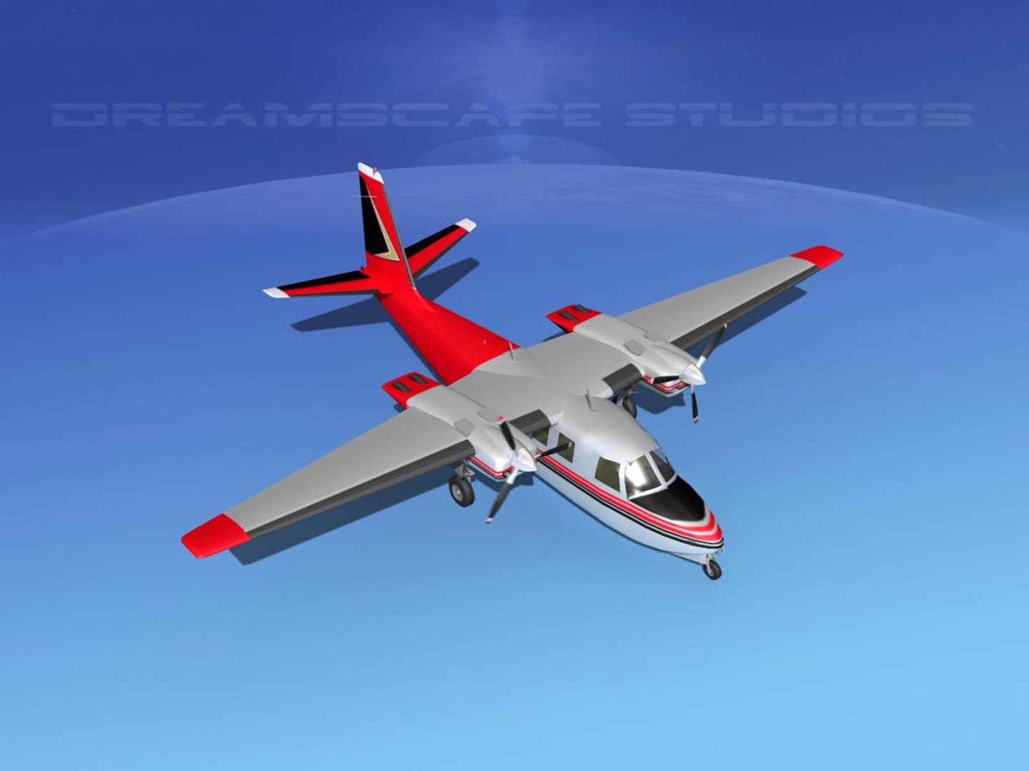 Cockpit Rockwell Aero Commander 3d Model