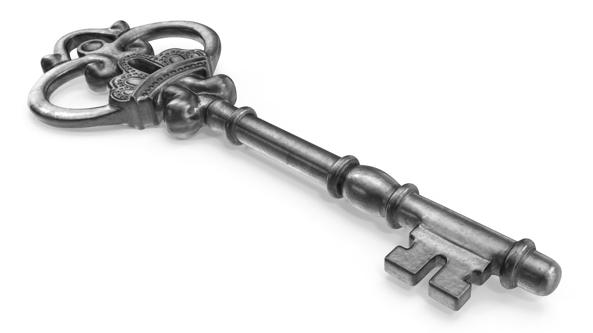 3D Decorative Skeleton Key Silver - TurboSquid 2246320
