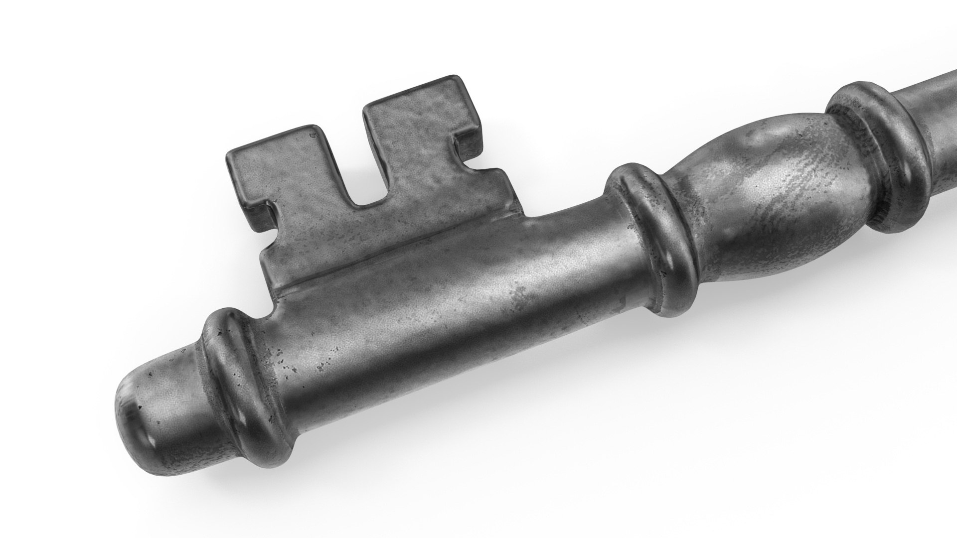 3D Decorative Skeleton Key Silver - TurboSquid 2246320