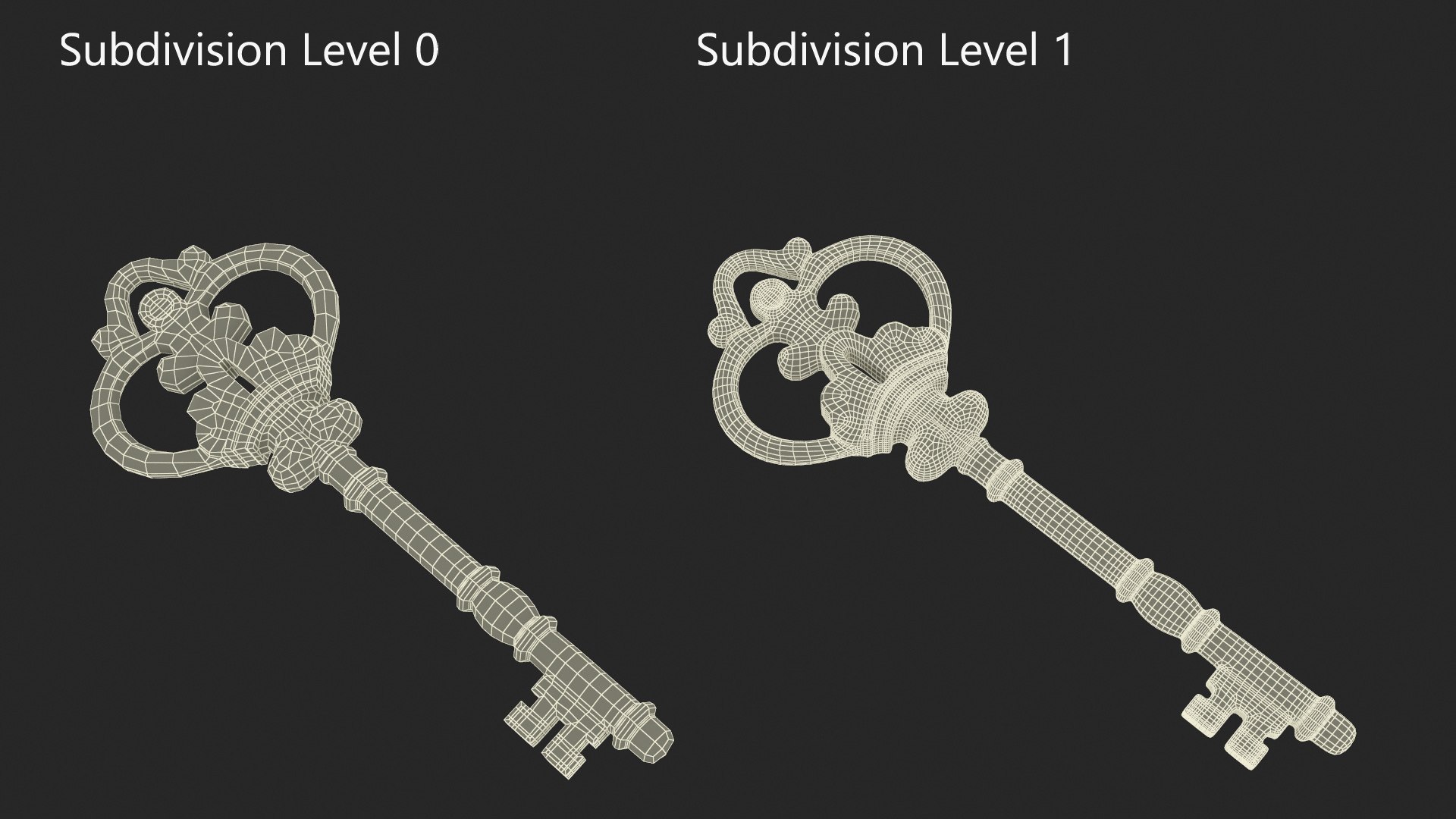 3D Decorative Skeleton Key Silver - TurboSquid 2246320