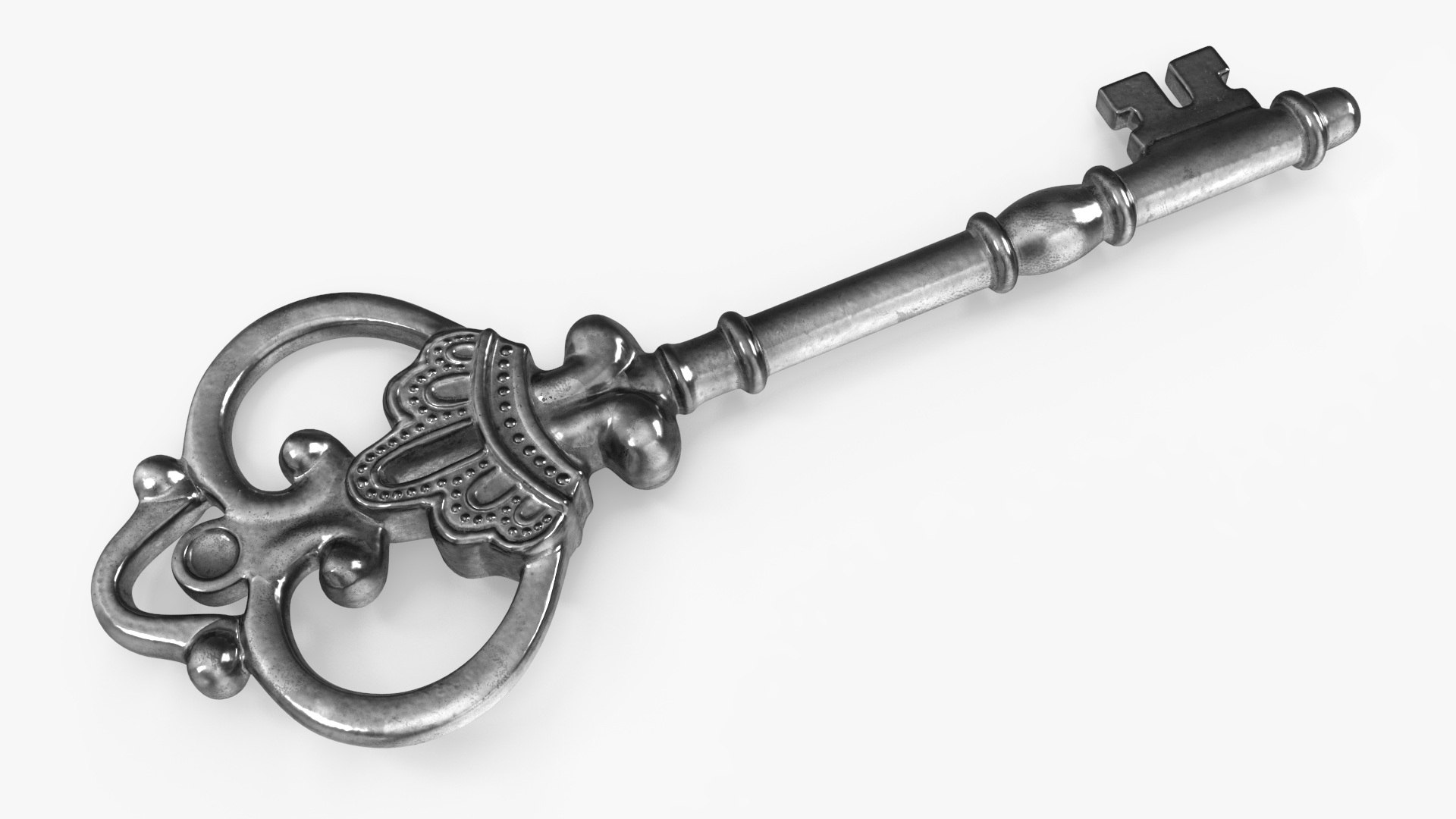 3D Decorative Skeleton Key Silver - TurboSquid 2246320