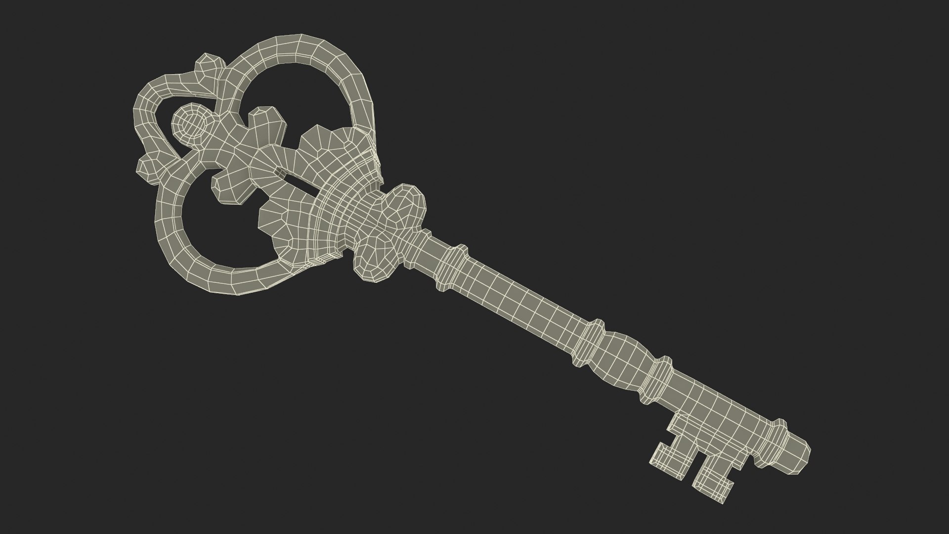 3D Decorative Skeleton Key Silver - TurboSquid 2246320