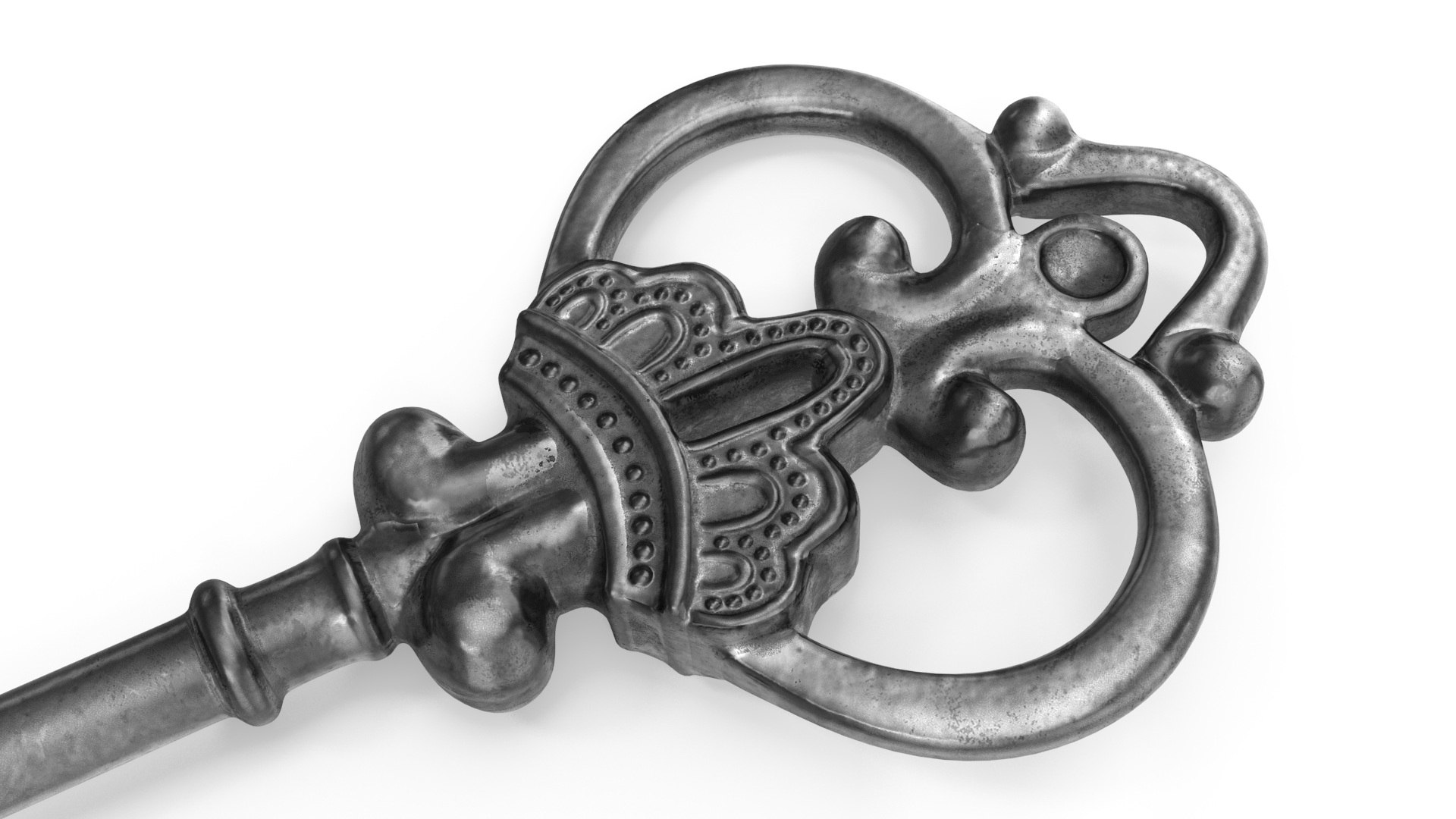 3D Decorative Skeleton Key Silver - TurboSquid 2246320