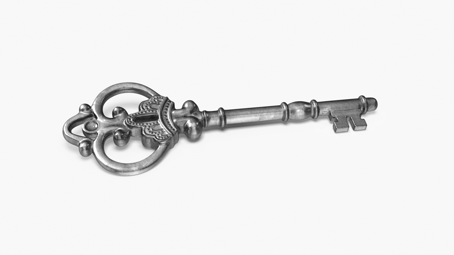 3D Decorative Skeleton Key Silver - TurboSquid 2246320
