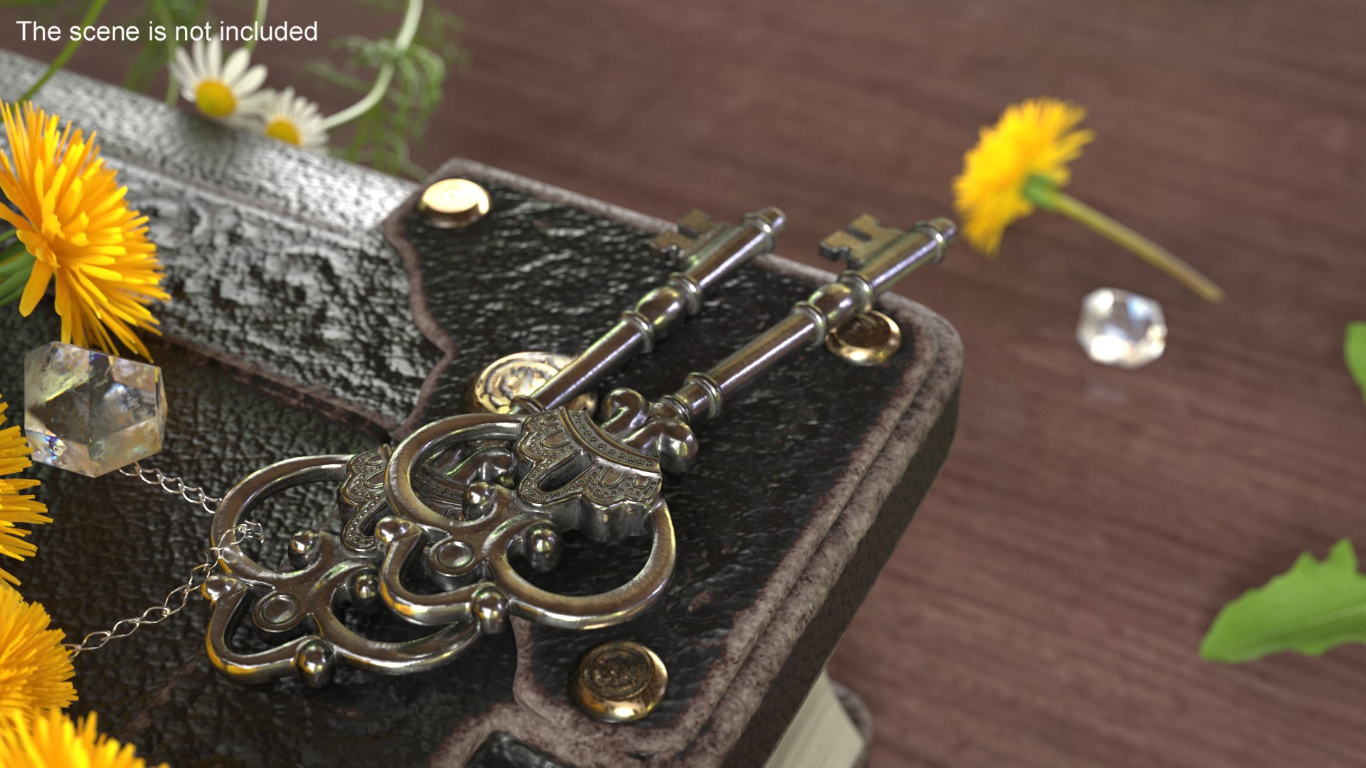 3D Decorative Skeleton Key Silver - TurboSquid 2246320