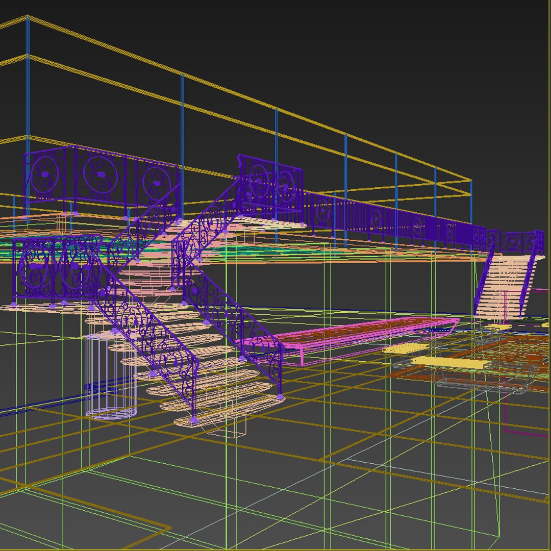 Stairs - Railing 3D Model - TurboSquid 1171898