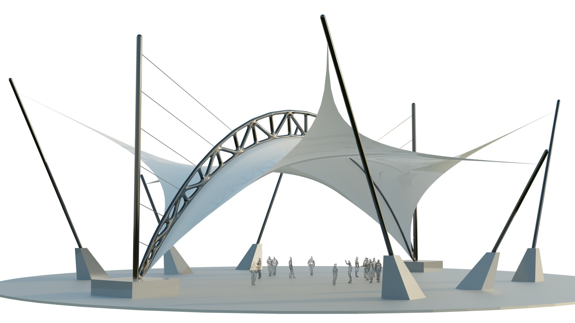 3D Tensile Structure Canopy 15 - TurboSquid 2249925
