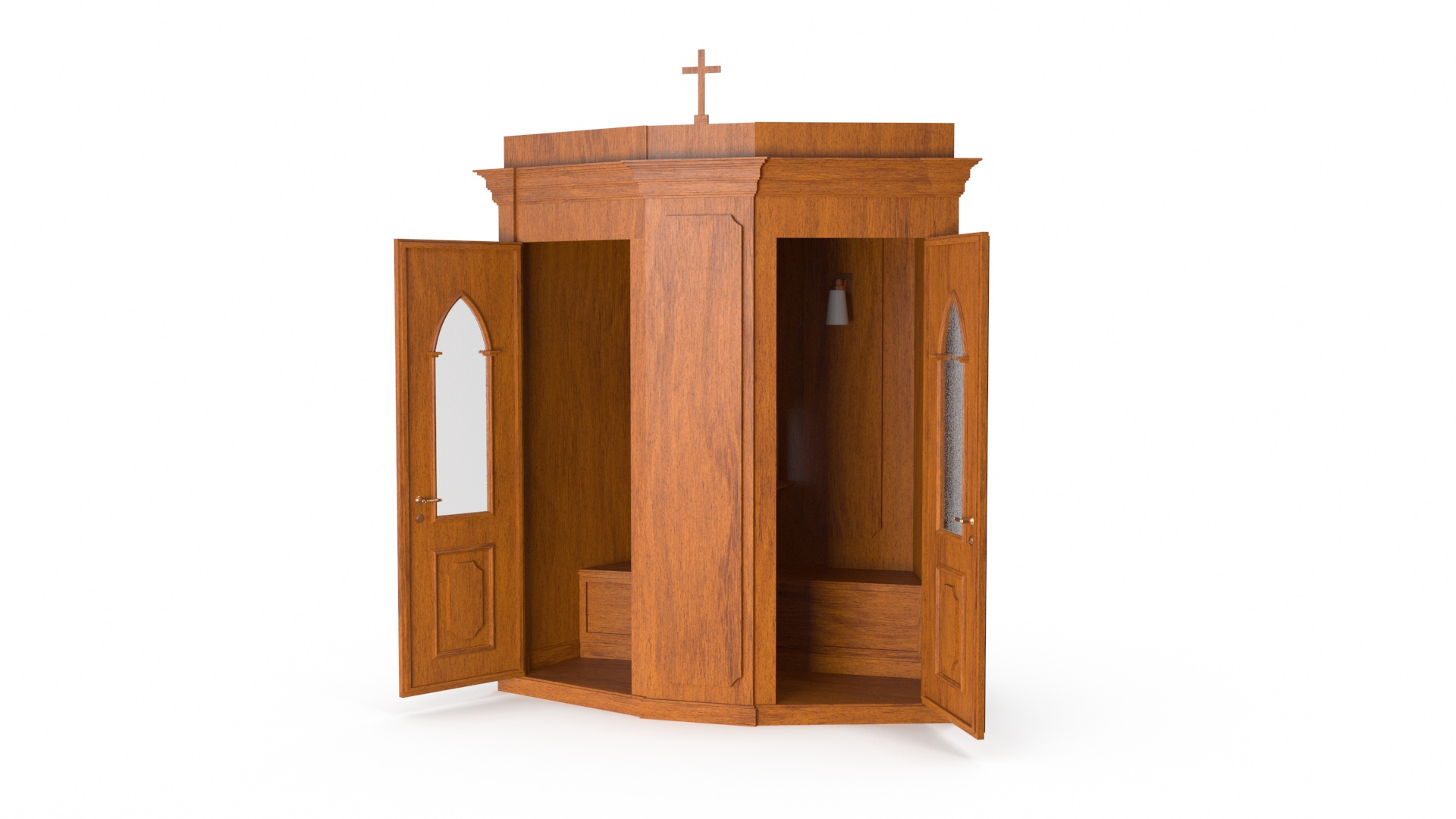 3D Church Confessional Booth Open - TurboSquid 2240457