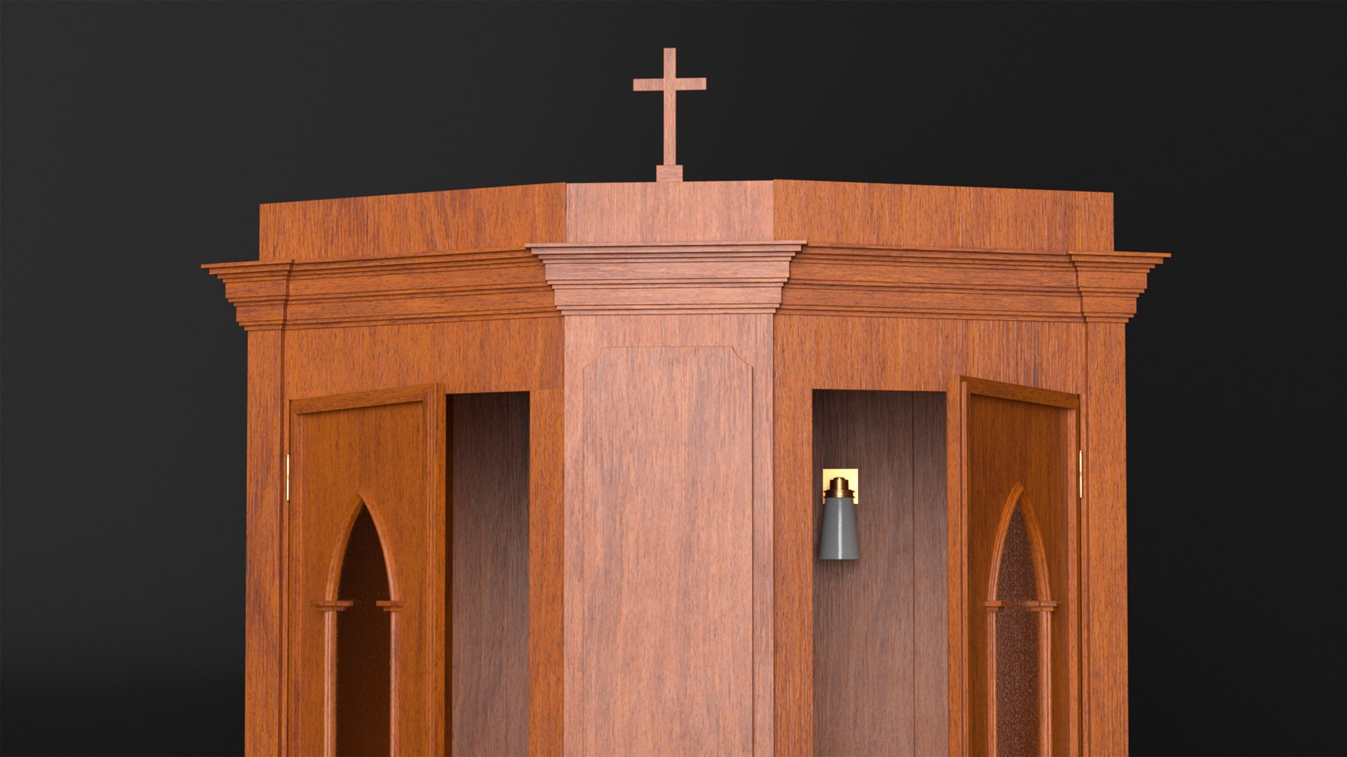 3D Church Confessional Booth Open - TurboSquid 2240457