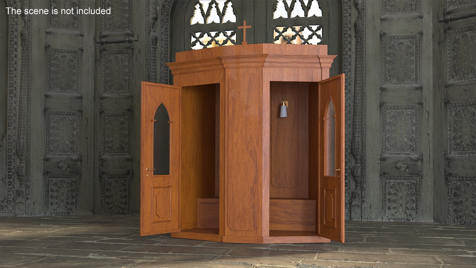 3D Church Confessional Booth Open - TurboSquid 2240457