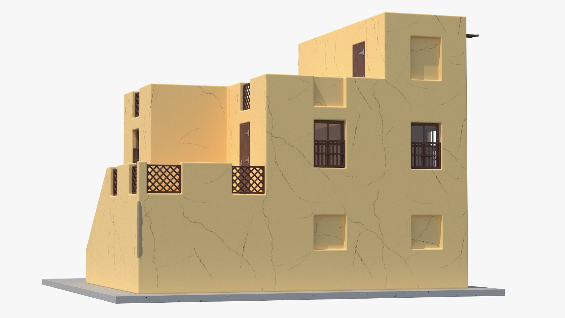 Cartoon Arabian Traditional House With Canopy 3D Model - TurboSquid 2277739