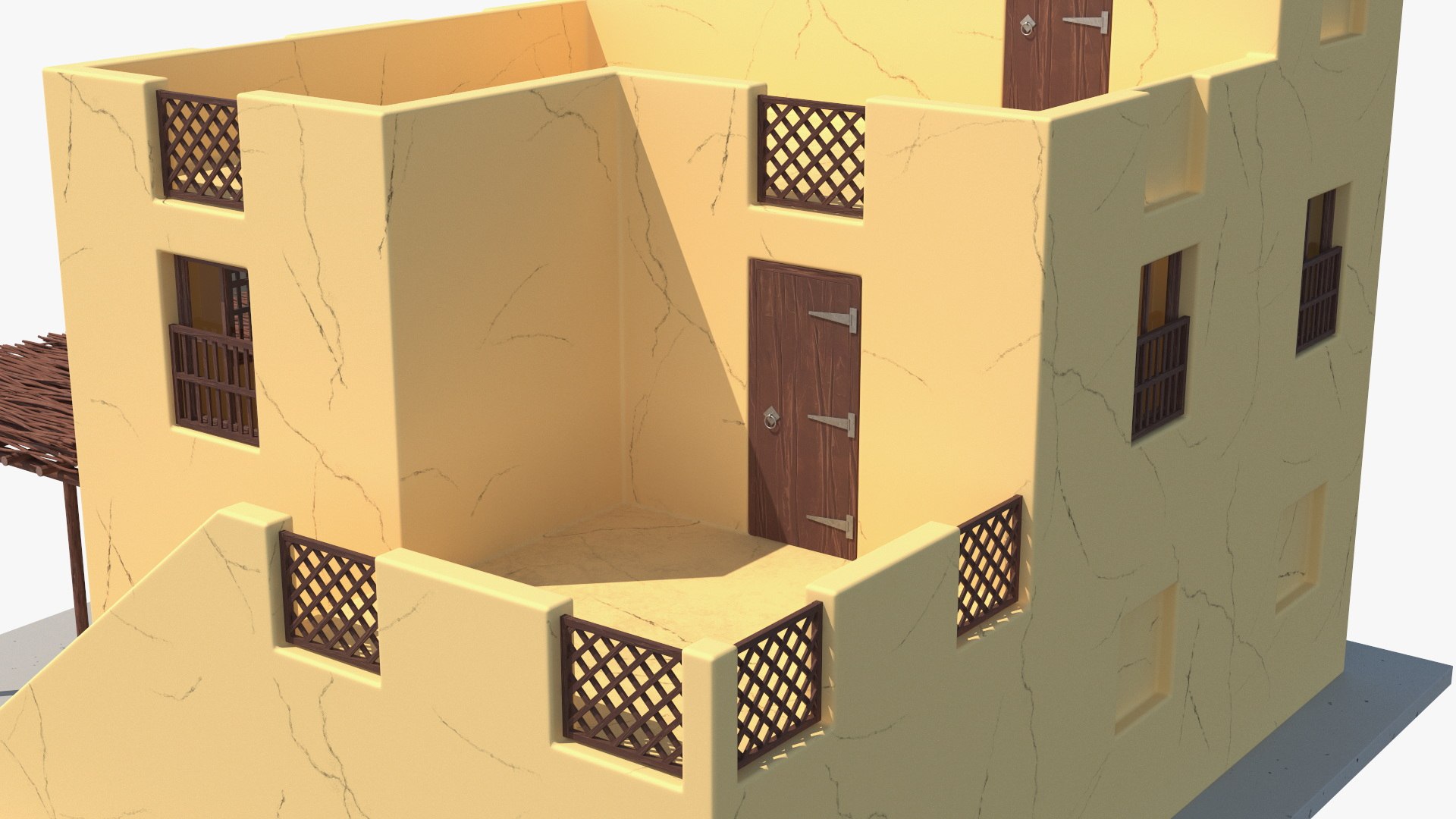 Cartoon Arabian Traditional House With Canopy 3D Model - TurboSquid 2277739
