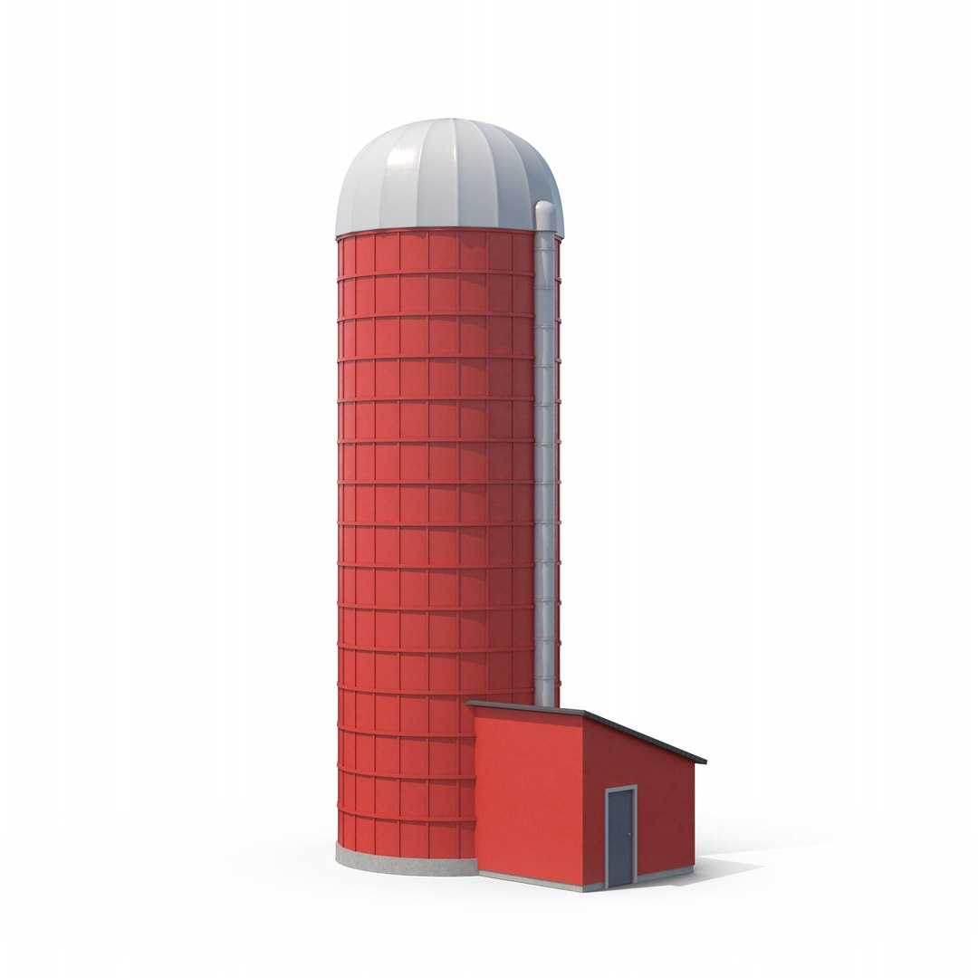 Red Farm Silo 3D Model - TurboSquid 2283546